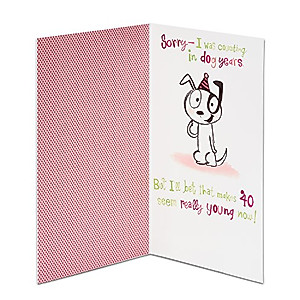 American Greetings Funny 40th Birthday Card (Dog Years)
