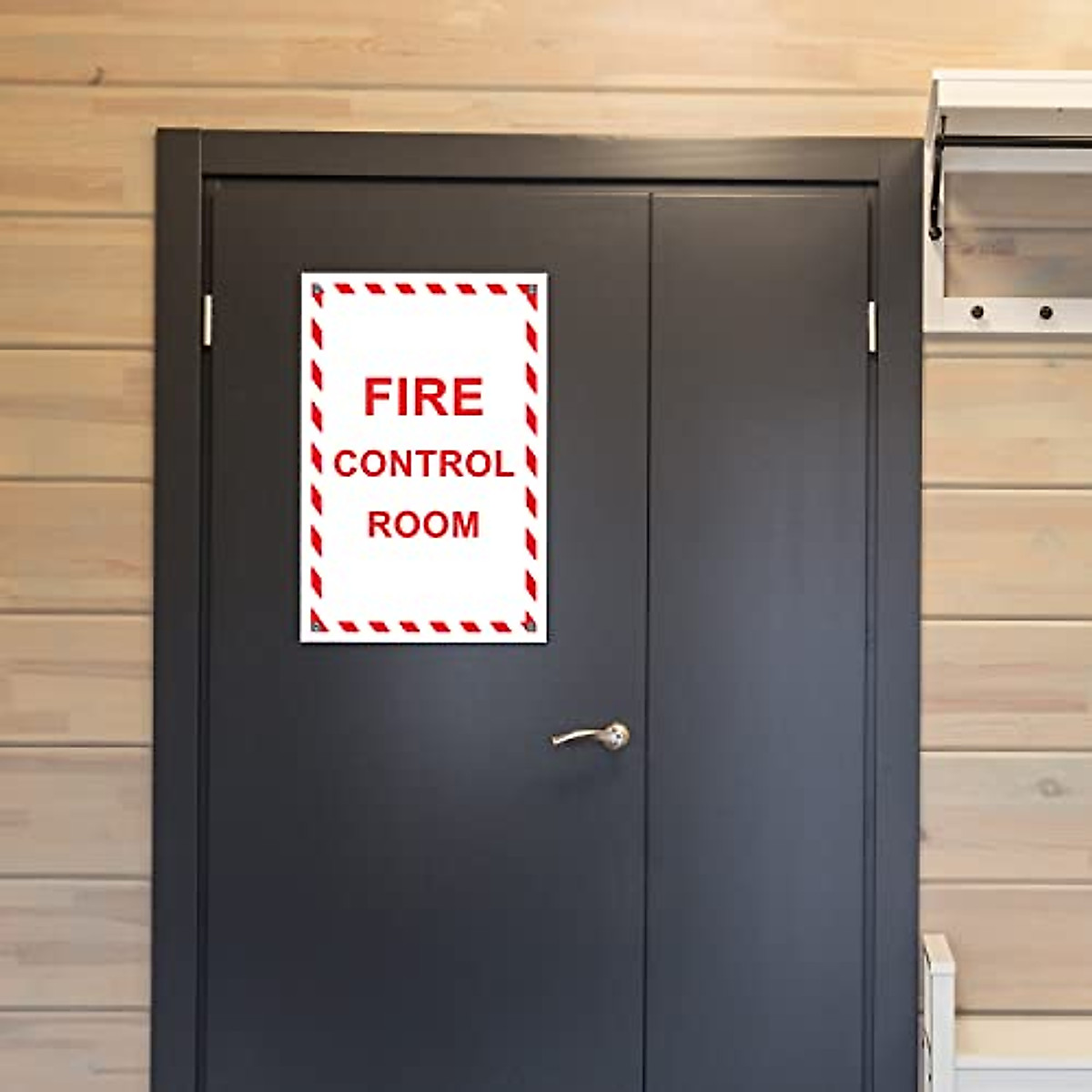 BannerBuzz Fire Control Room Sign with Graphic Aluminum Metal Safety Compliance Sign (24" W X 36" H)