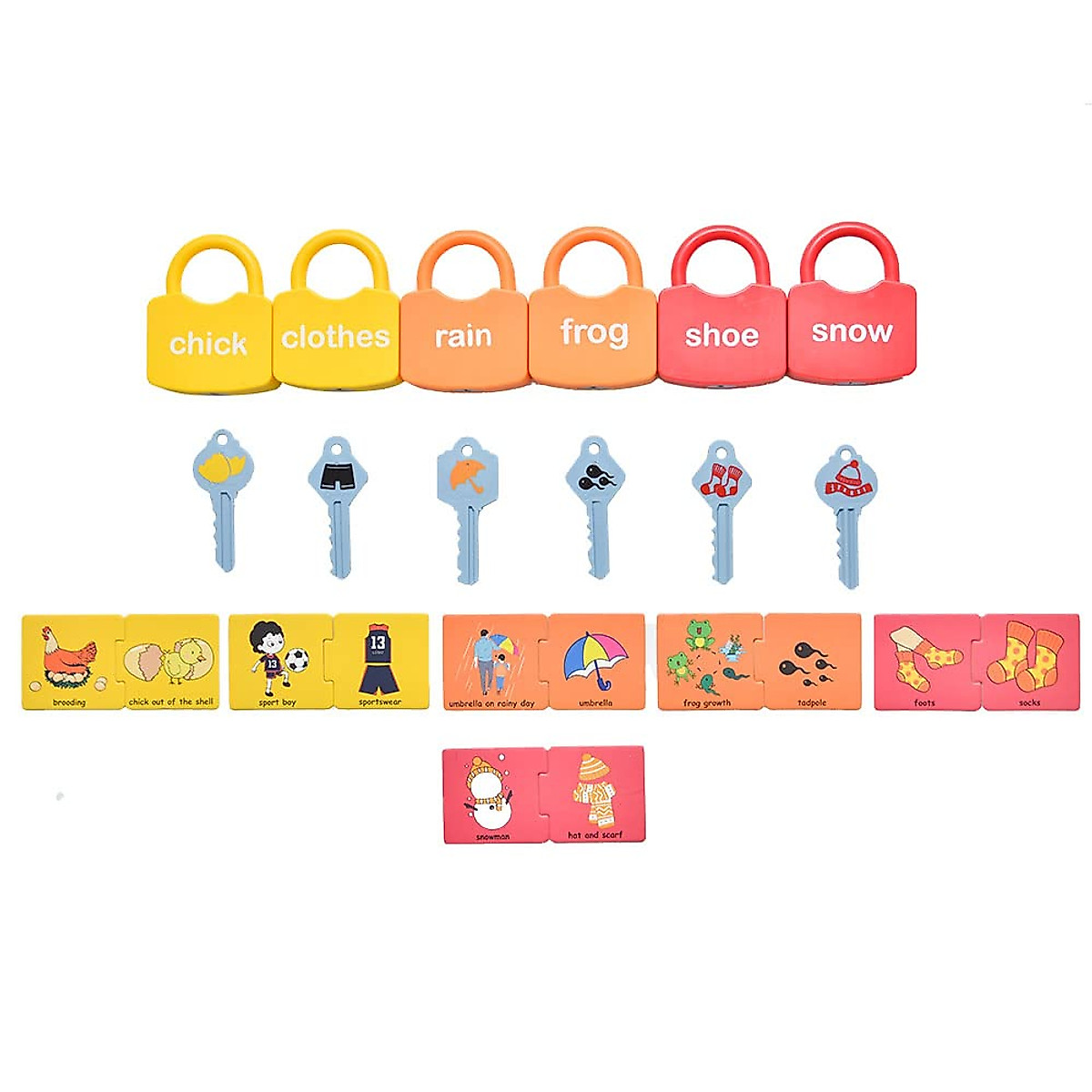 Montessori Lock and Key Set Kids Learning Locks with Keys Montessori Toys Materials for Toddlers Ages 3 yrs+ Boys and Girls Preschool Education Games Gift (ZSRCSH)