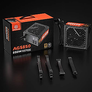 ARESGAME 850W Power Supply Semi Modular 80+ Gold PSU (AGS850)