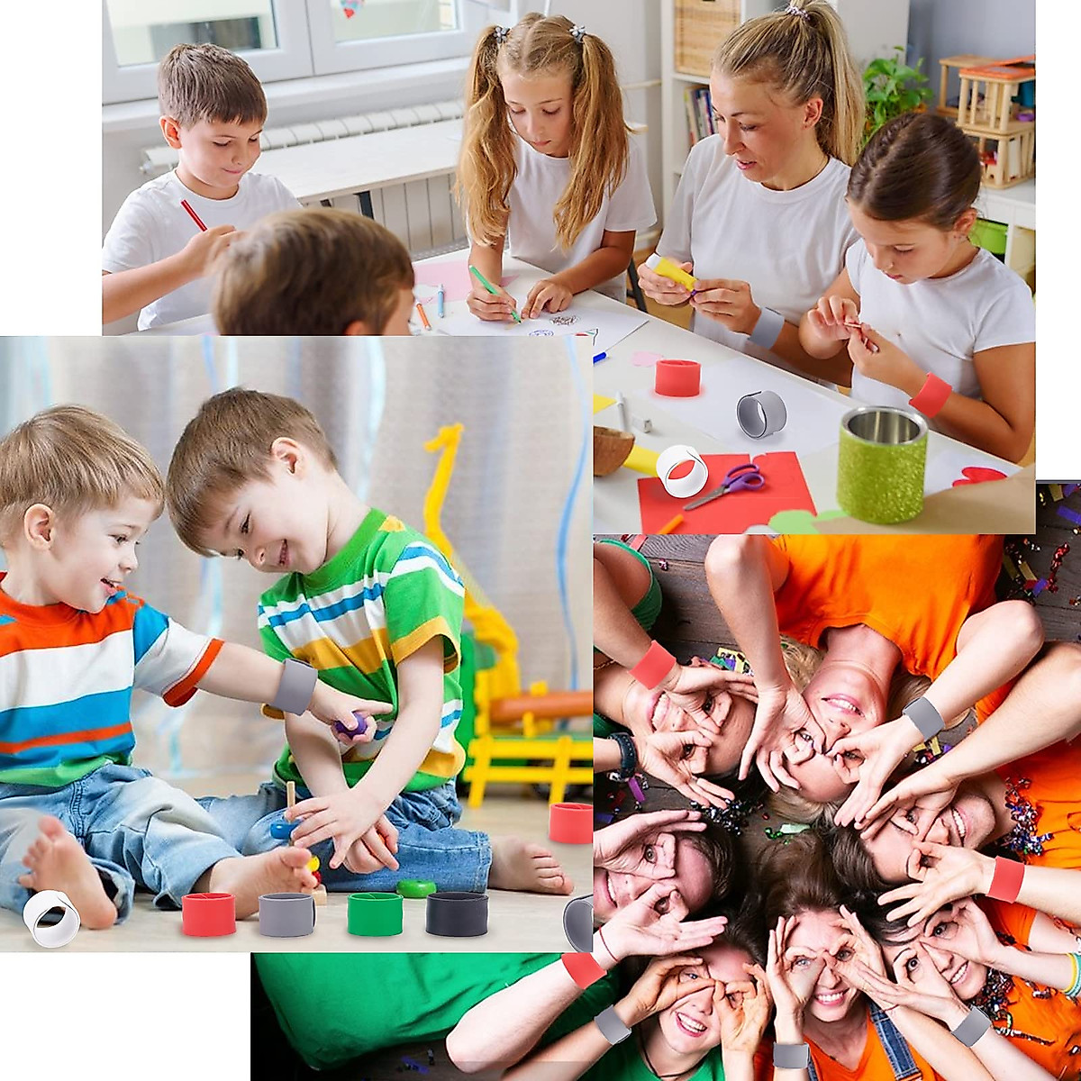 NBEADS 10 Pcs 5 Colors Silicone Covered Metal Strips, 8-1/2" in Length Silicone Flip Wraps Poster Holder Wrapping Paper Holder Stabilizer Slap Bands for Home Office Storage Organization