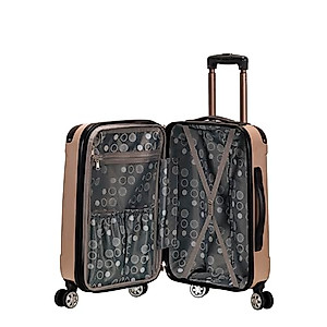 Rockland London Hardside Spinner Wheel Luggage, Champagne, 3-Piece Set (20/24/28)