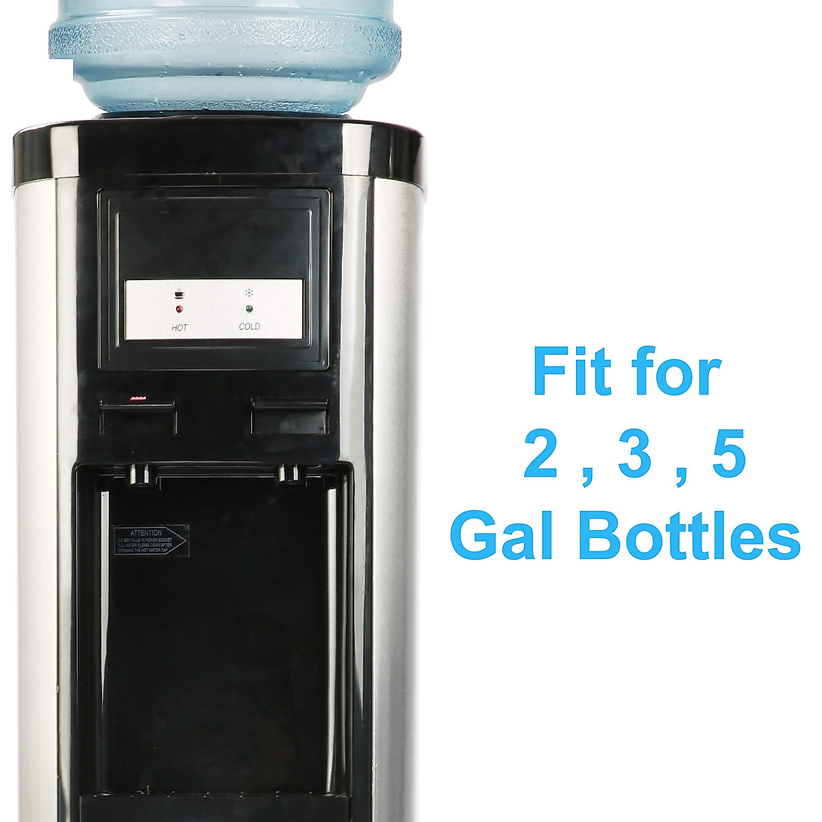 Vilobos Top Loading Water Dispenser Hot/Cold Water Cooler Dispenser-Holds 3 or 5 Gallon Bottles, Child Safety Lock,Removable Drip Tray for Home Office,Black