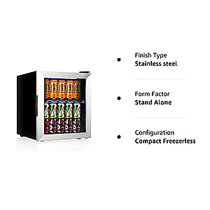 Advanics 60 Can Drink Fridge with Glass Door