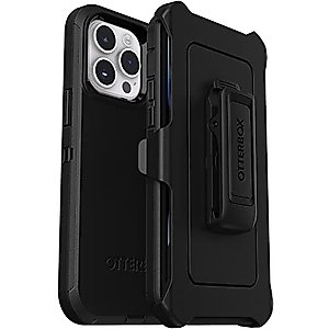 OtterBox iPhone 14 Pro Max (ONLY) Defender Series Case - BLACK , Rugged & Durable, with Port Protection, Includes Holster Clip Kickstand