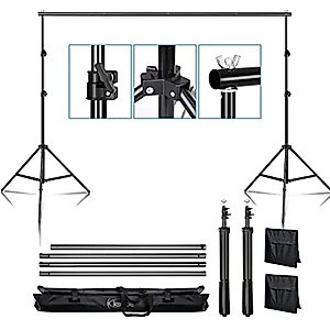 Kshioe Backdrop Stand 2x3m/6.5x9.8ft Photo Video Studio Adjustable Background Support System Stand with Carry Bag
