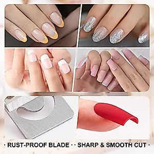 White Acrylic Nail Clipper, Dial Clippers with Sizer, Adjustable Nail Tip Cutter with Length Measurement, Stainless Steel Acrylic Nail Tips Trimmer for Fake False Nail Art Manicure Home DIY by GA&EN