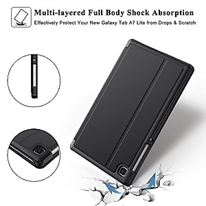 Soke Galaxy Tab A7 Lite Case 2021 8.7 Inch, Premium Shock Proof Stand Folio Case, Multi- Viewing Angles, Hard PC Back Cover for Samsung Galaxy Tab A7 Lite Tablet [SM-T225/T220/T227],Black