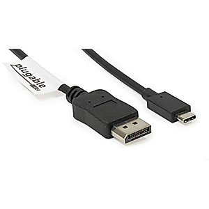 Plugable USB C to DisplayPort Cable 6 feet (1.8m), Up to 4K at 60Hz, USB C DisplayPort Cable - Compatible with Thunderbolt 4 / 3 and USB-C