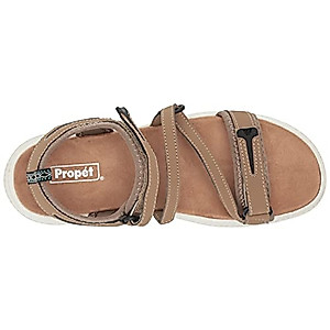 Propét Women's TravelActiv XC Walking Sandals, Tan, 9 Wide US