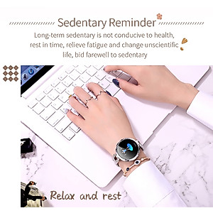 Smart Watches for Women Android Phone for Samsung IOS iPhone, IP67 Waterproof Smartwatches w/Blood Pressure Monitor, Bluetooth Activity Fitness Tracker Wristband Pedometer for Sleep, Silver