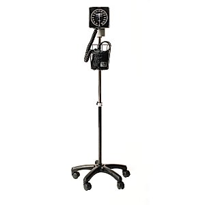 Labtron Mobile Blood Pressure Monitor with Rolling Stand, Adult Large BP Cuff, Height-Adjustable