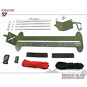 PSKOOK Paracord Bracelet Jig Kit, Paracord Tool Kit Adjustable Length Weaving DIY Craft Maker Tool (Army Green)