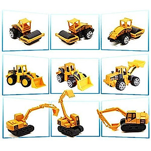 YIMORE Alloy Construction Engineering Truck Models Mini Pocket Size Play Vehicles Cars Toy Cake Toppers for Kids Toddlers Boys (5Pcs Set)