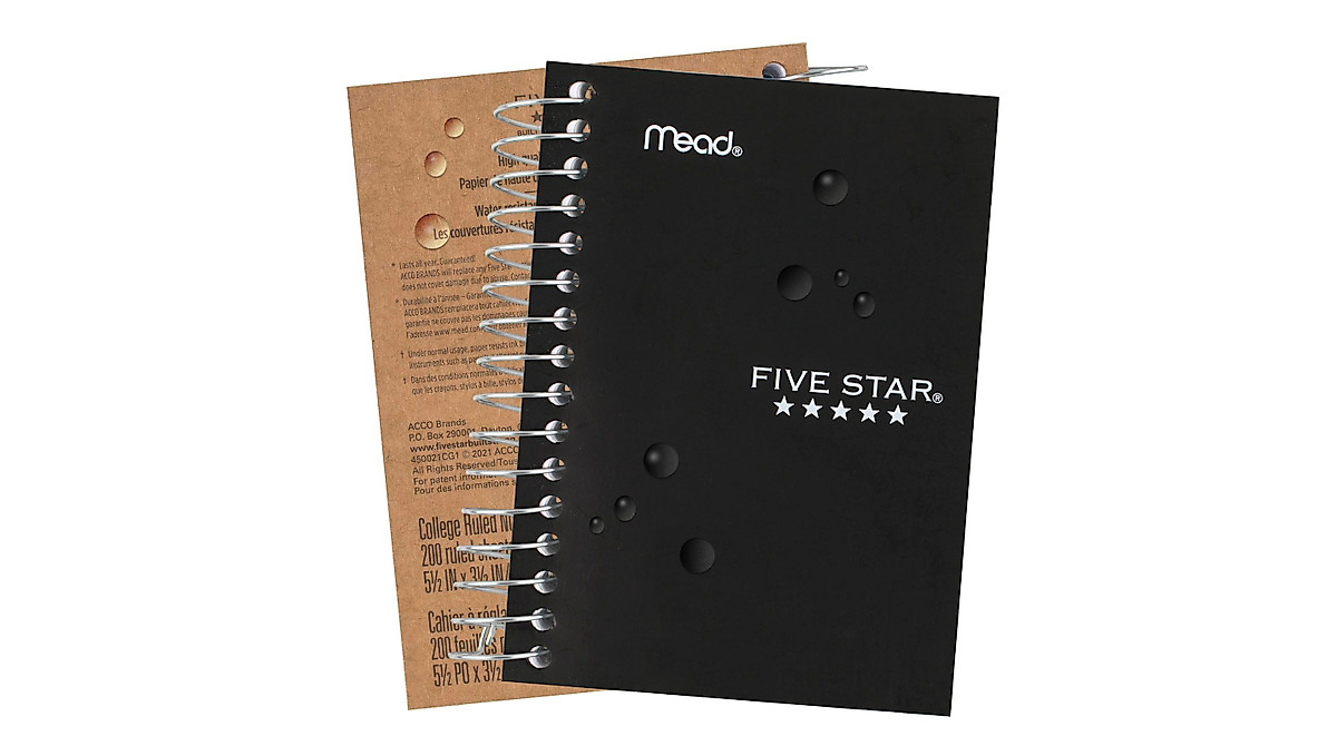 Five Star Pocket Notebooks - 6 Pack, Water Resistant