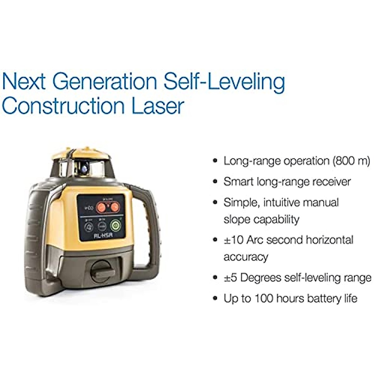 Topcon RL-H5A Self Leveling Horizontal Rotary Laser with Bonus EDEN Field Book, IP66 Rating Drop, Dust, Water Resistant, 800m Construction Laser, Includes LS-80L Receiver, Detector Holder, Soft Case