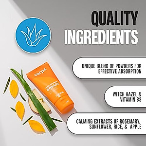 Carpe Sweat Absorbing Breast - Helps Keep Your Breasts and Skin Folds Dry - Sweat Absorbing Lotion - Helps Control Under Breast Sweat - Great For Chafing and Stain Prevention