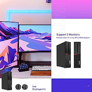 Lenovo ThinkCentre M710 SFF Desktop Intel i7-6700 16GB RAM 256GB NVMe SSD 2TB HDD Wireless Keyboard & Mouse Pad Built-in AX200 M.2 WiFi 6 Bluetooth Windows 10 Pro (Renewed)