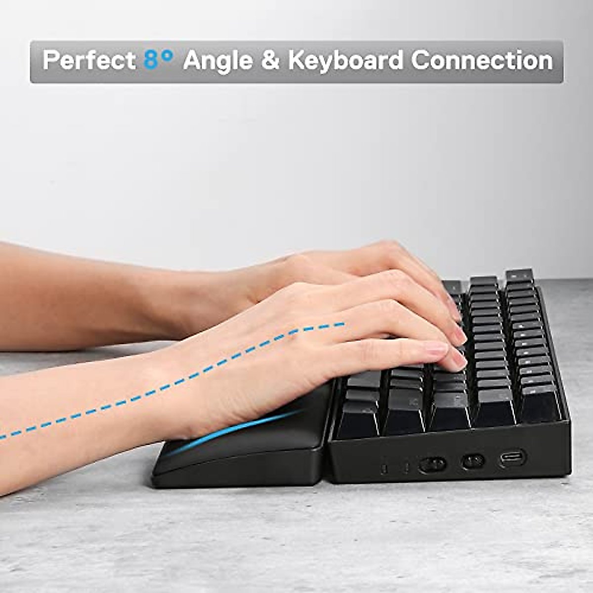 Redragon P035 Meteor S Computer Keyboard Wrist Rest Pad, Ergonomic Soft Memory Foam Wrist Support w/Anti-Slip Rubber Base, 60% 61 Keys Compact Size 11.38 x 2.87 in, 0.78 inch (20mm) Height, Black