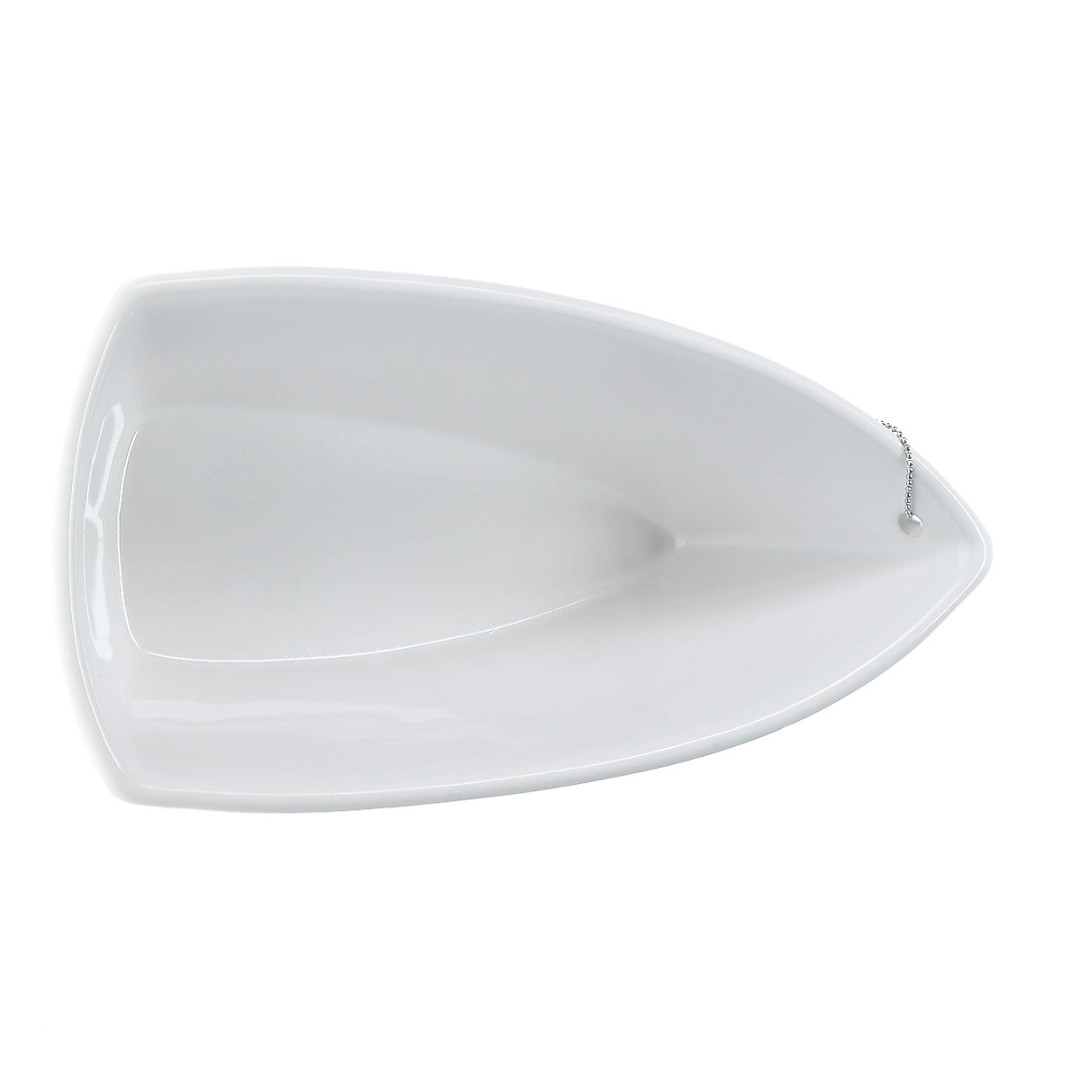 Pavilion - Life Is Great At The Lake - 12 Oz Stoneware Boat Dish Server With Wooden Oar Scoop,Blue