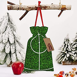 Drawstrings Christmas Gift Bags Football-Field-3d-Soccer Presents Wrapping Bags Xmas Gift Wrapping Sacks Pouches Medium