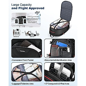 DTBG 50L Extra Large Travel Backpack Suitcase Carry On airplanes Luggage Bag for Men Fits 17 Inch Laptop computer Water Resistant Backpack For weekender Travel Work College Business -Black