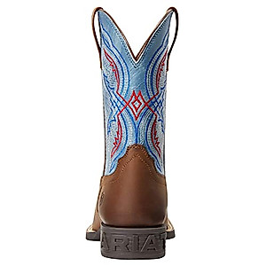 ARIAT Unisex-Child Double Kicker Western Boot Distressed Brown/Stone Blue 3