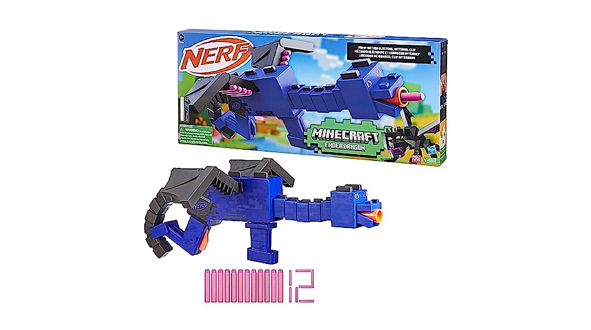 Nerf Minecraft Ender Dragon Blaster - 4-Dart Fun
