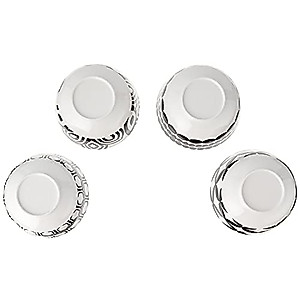 French Bull Melamine Mini Bowls, 4-Piece Set, 10 Fluid Ounces, Small Serving Bowl – Snack Condiment Dipping Sauce Dessert Ice Cream – Shatter Proof, BPA Free, Dishwasher Safe, 4”, Foli