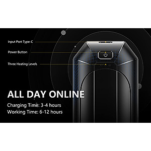 Hand Warmers Rechargeable, Dnaleao 2 Pack 4000mAh Electric Portable Pocket Heater, Heat Therapy Great for Outdoors, Hunting, Golf, Camping, Warm Gifts（Black）