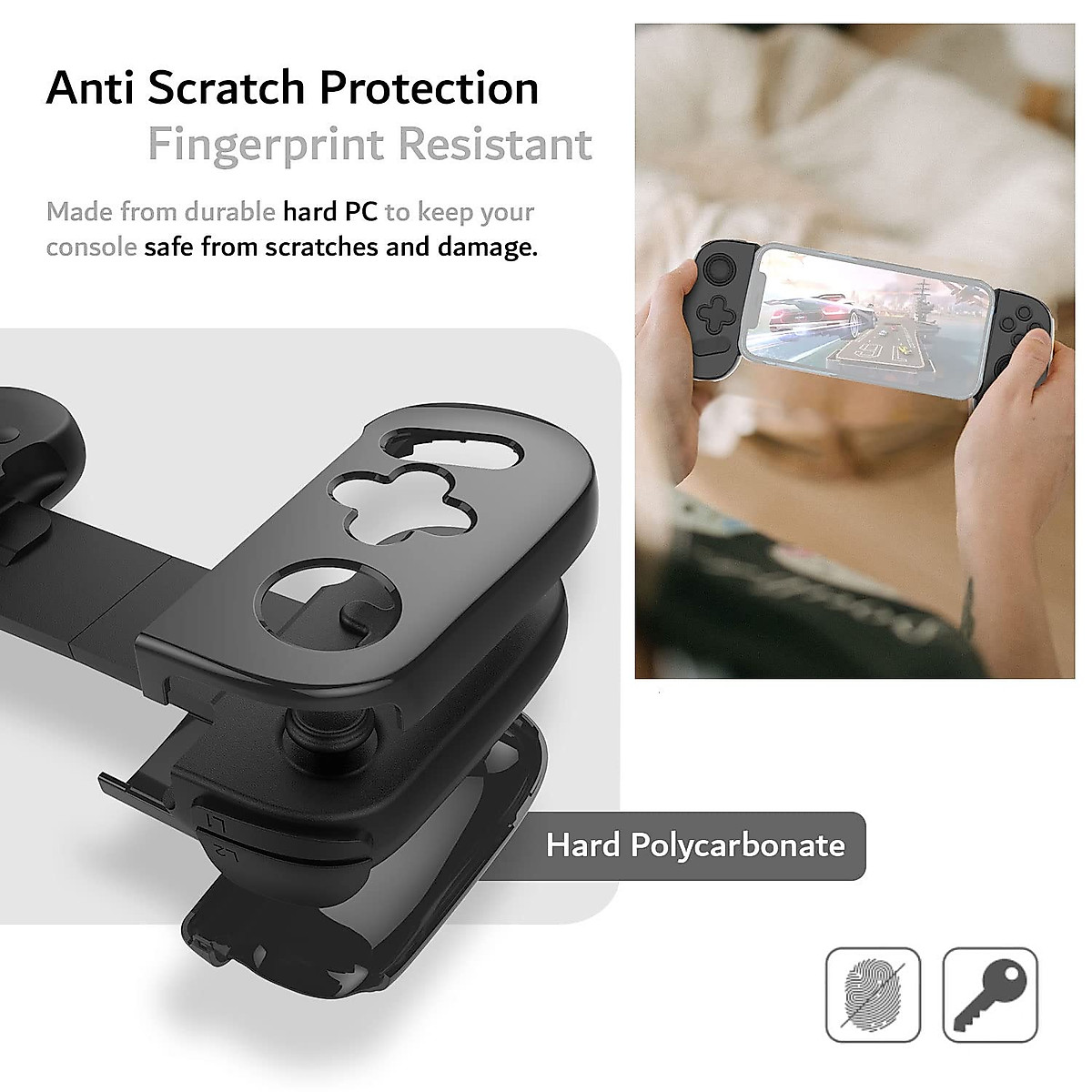 TUDIA Easy Snap On Hard Case Compatible with Backbone One Gaming Controller [for iOS Version Only], Snug Fit Protective Tough Case Anti-Scratch Extra Grip Cover [CASE ONLY] - Black