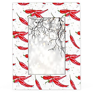 JXDXHCW 4x6 Picture Frame Red Chili Pepper Home Gallery Wall Tabletop Decor with Stand Hanging Hook for Photos Certificate Poster Collage Display-Watercolor Print Frame