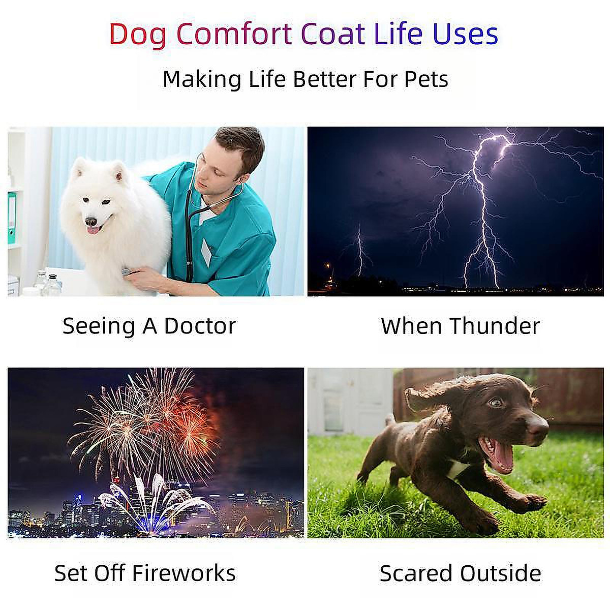 ODSSTAIPS Dog Anxiety Vest Thunder Vest for Dogs Anxiety Dog Thunder Jacket Anxiety Calming Vest Comfort Anxiety Vest for Dogs Dog Anxiety Relief Coat for Thunderstorm,Travel and Vet Visits Grey S