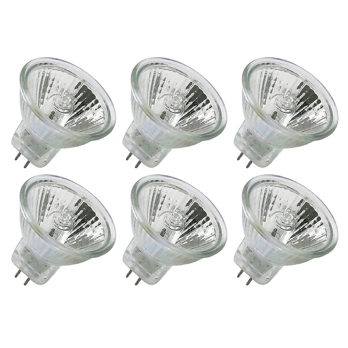 CTKcom MR11 12 Volt 10 Watt Halogen Light Bulbs,30 Degree Beam Spread Precision Halogen Reflector Fiber Optic Light Bulb with Glass Cover,6 Pack