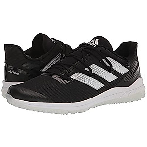 adidas Men's Adizero Afterburner 8 Turf Baseball Shoe, Black/Silver Metallic/White, 11