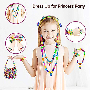 VERTOY Flower Garden Building Toy Set Bundle with Pop Beads Jewelry Making Kit, Best Gift for 3-6 Years Old Girls and Toddlers, Value 2 Packs