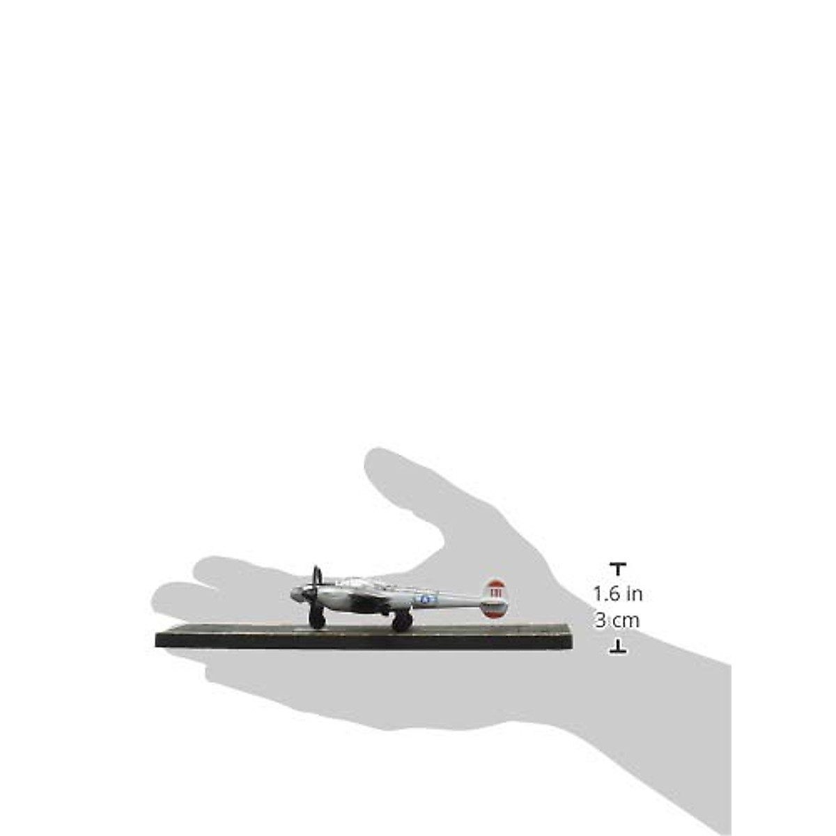 Hot Wings Planes P-38 Lightning with Connectible Runway Die Cast Plane,Grey