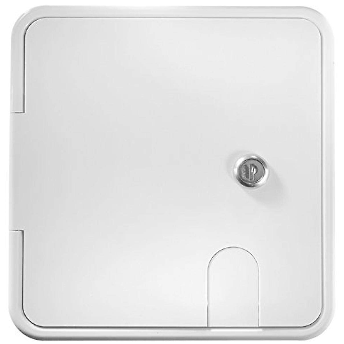 RV Designer B152, Locking Electrical Cable Hatch, 8.5 inch x 8 inch x 1.5 inch, Polar White