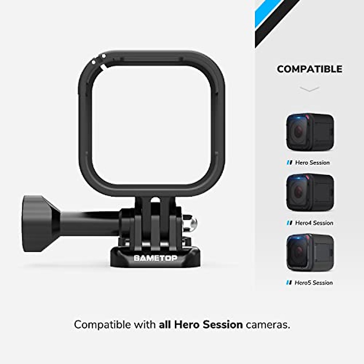 Sametop Frame Mount Housing Case Compatible with GoPro Hero 5 Session, Hero 4 Session, Hero Session Cameras