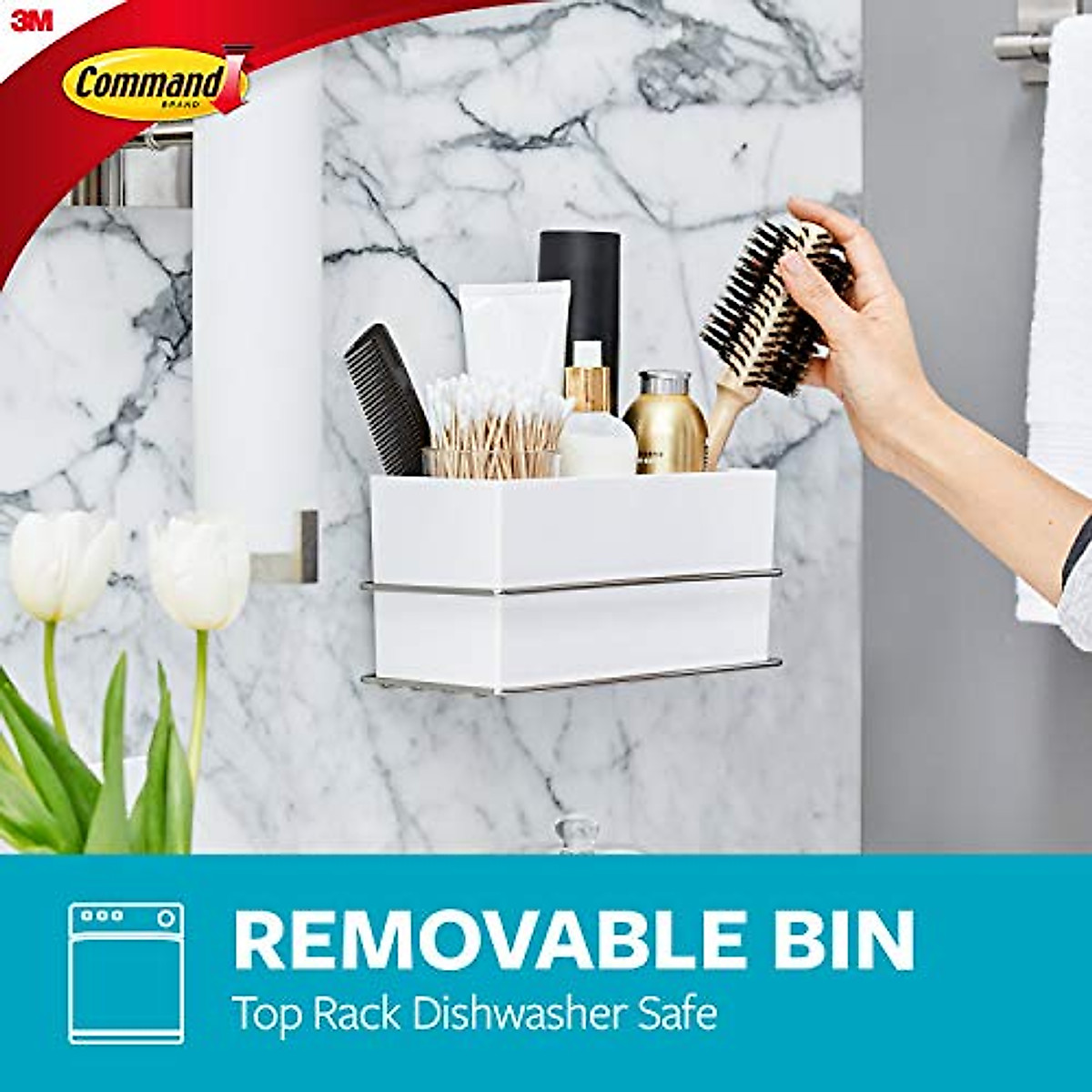 Command Wall and Cabinet Organizer with Water Resistant Command Strips, Organize Your Bathroom, Easy to Open Packaging