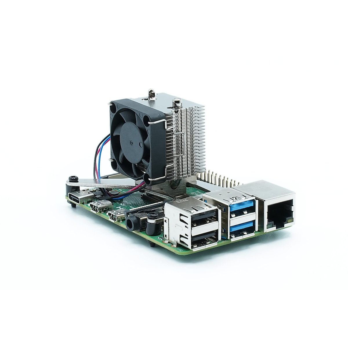KKSB High-Performance Cooler for Raspberry Pi 4 | 30mm PWM Fan Included | Aluminium Fins