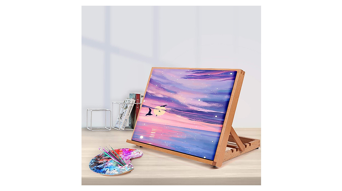 Falling in Art Adjustable Wood Drafting Table Easel for Artists