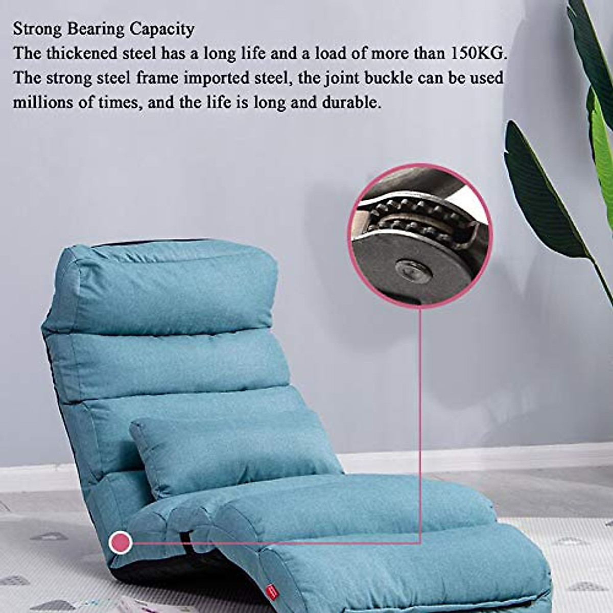 FBKPHSS Multifunctional Lazy Sofa, Adjustable Folding Lazy Sofa Chair Washable Comfortable Floor Lazy Sofa Tatami with Backrest for Bedroom Living Room,Rose red,80.7"*20.8"*7"