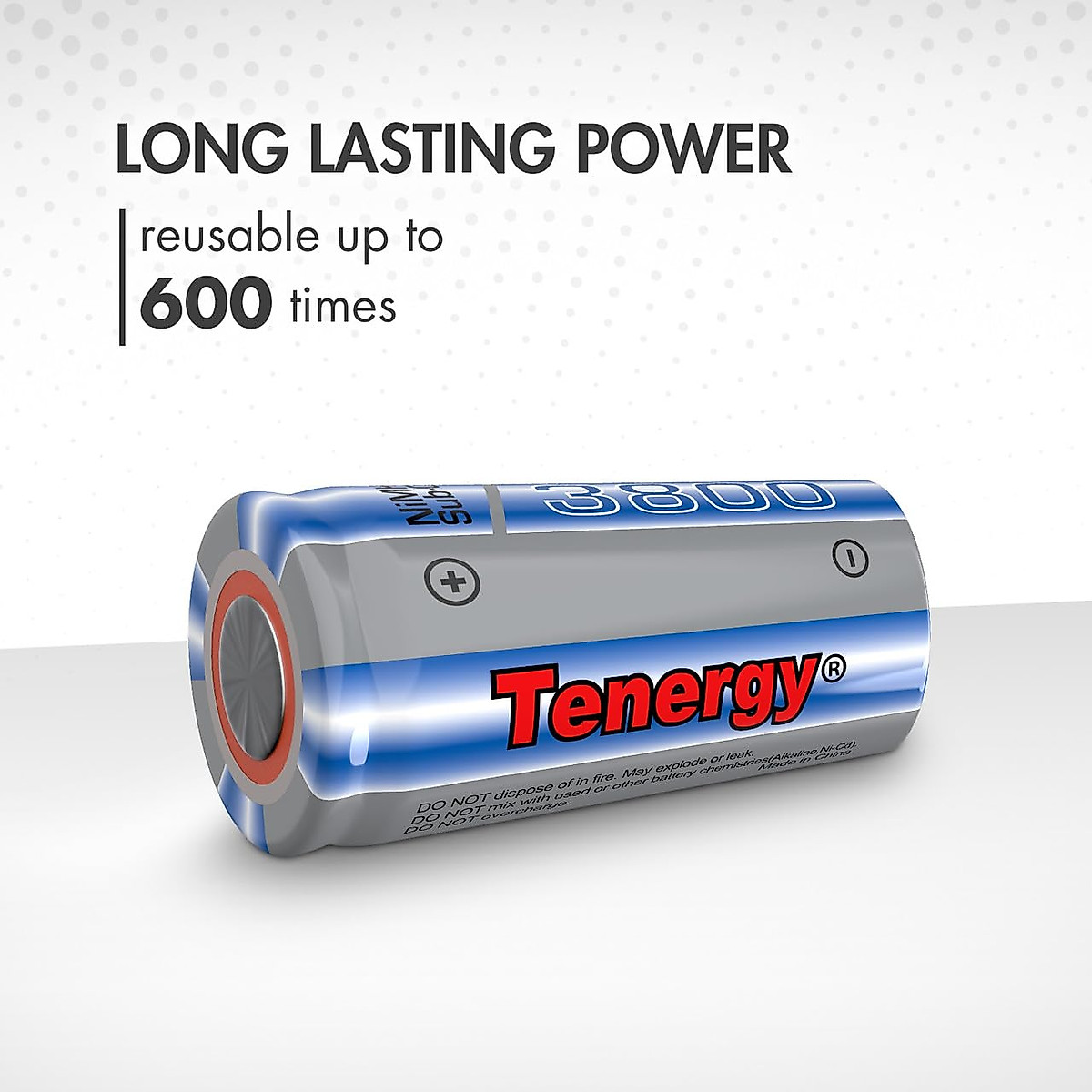 Tenergy Propel Sub C 3800mAh NiMH Flat Top Rechargeable Batteries (Special Size) Flat TOP