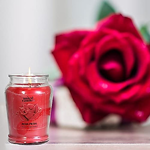 united candle co United Candle Red Rose Petal Jar Candle - 12oz | Scented Candles | Richly Fragranced | Made in USA (Rose Petals), Green,violet,red