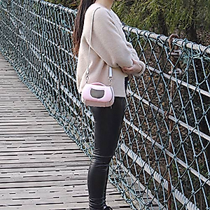 Wontee Hamster Carrier Bag Portable Outdoor Travel Handbag with Adjustable Single Shoulder Strap for Hamster Small Pets (Pink)