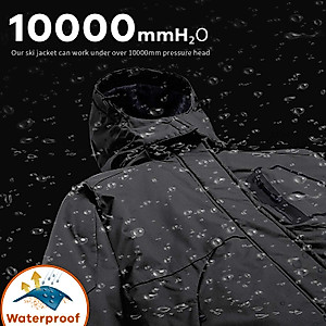 WULFUL Women’s Waterproof Snow Ski Jacket Mountain Windproof Winter Coat with Detachable Hood