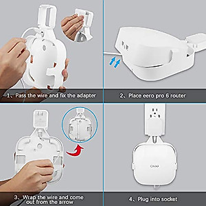Koroao Outlet Wall Mount Holder Only for eero Pro 6 tri-Band mesh Wi-Fi 6 System - eero Pro 6 Wall Mount Bracket by Koroao - Smart and Convenient Cable Arrangement(2-Pack)