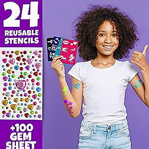 Blue Squid Face Painting Kit for Kids - 22 Color 160pcs Kids Face Paint Kit with Stencils & Book, Halloween Makeup Kit, Professional Face Paint Kids Face Painting Kit Non Toxic Face Paint Kit for Kids