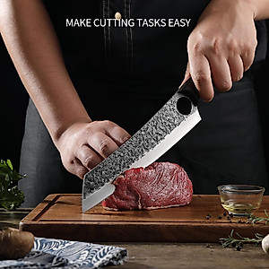 XCHIEF PRO 8.35'' Kiritsuke Chef Knife - Sharp Kitchen Knife for Meat Cutting, Japanese High-Carbon Steel Cooking Knife, Full Tang Design Butcher Knife, Kitchen Gadgets with Premium Gift Box